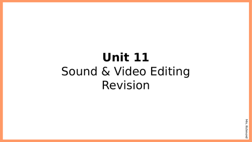 Sound and Video Revision A Level | Teaching Resources