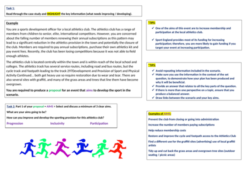 BTEC Level 3 Sport - Exam Prep - Aims Section | Teaching Resources