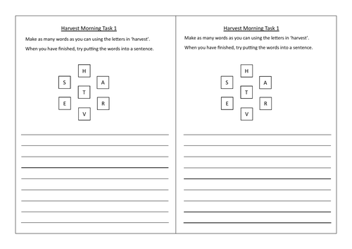 Harvest Time Morning Work for Upper KS1/Lower KS2 | Teaching Resources