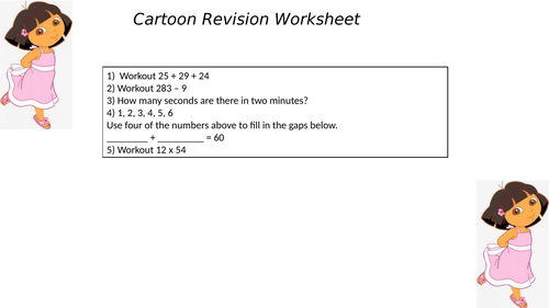 CARTOON REVISION WORKSHEET 21 | Teaching Resources