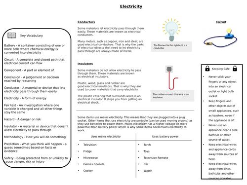 Electricity Unit - Year 4 | Teaching Resources