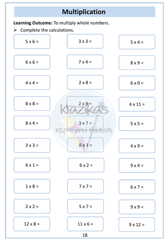 Functional Skills Maths - Entry Level 2 - Multiplication | Teaching ...