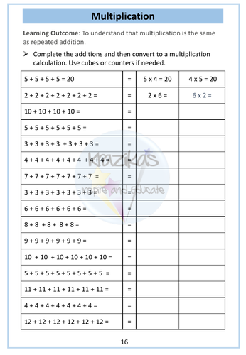 Functional Skills Maths - Entry Level 2 - Multiplication | Teaching ...
