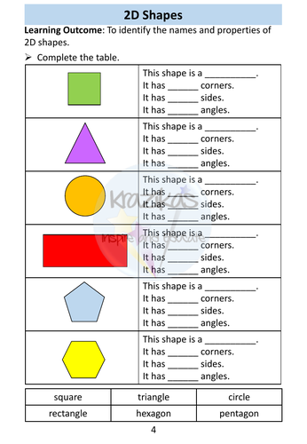 Shape Functional Skills Maths Entry Level 2 Teaching Resources 