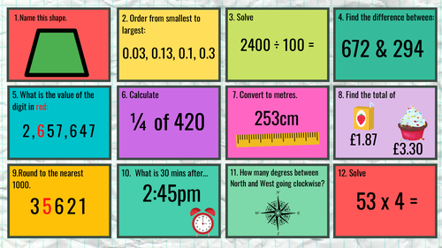 Maths Revision Daily Starters | Teaching Resources