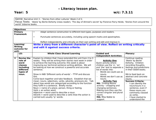 Literacy Year 5 or 6 Stories from Other Countries 3 Weeks Planning ...