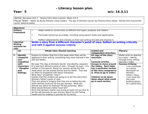 Literacy Year 5 or 6 Stories from Other Countries 3 Weeks Planning ...