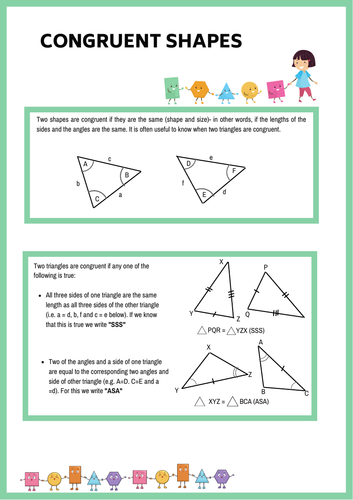 Creative Math Congruency Worksheet | Teaching Resources