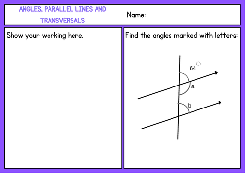 Creative Math Angles, Parallel Lines and Transversals | Teaching Resources