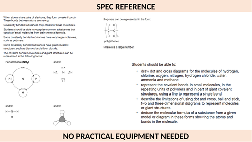 BONDING, STRUCTURE AND THE PROPERTIES OF MATTER C2 | Teaching Resources