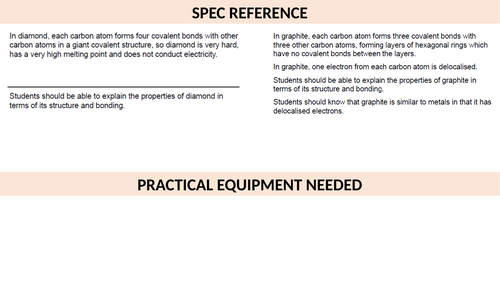 BONDING, STRUCTURE AND THE PROPERTIES OF MATTER C2 | Teaching Resources