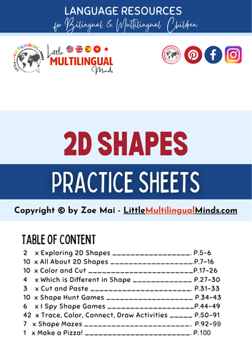Identify 2D Shapes: 2D Shapes Practice Sheets for Preschool, Pre-K ...