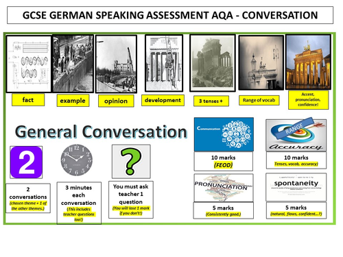 GCSE AQA GERMAN SPEAKING STUDENT GUIDE - CONVERSATION. | Teaching Resources