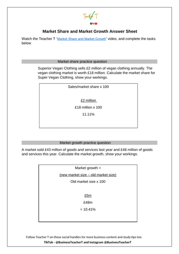 Market Share and Market Growth | Teaching Resources