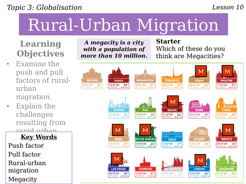 10 – Rural-Urban Migration (Globalisation, Edexcel, A level) | Teaching Resources