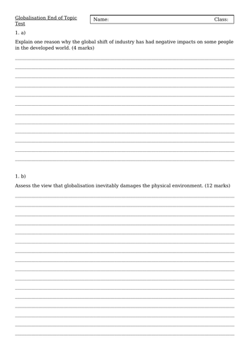 Globalisation Resources Pack (Edexcel, A level) | Teaching Resources