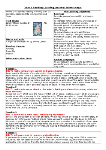 Winter Magic 6 Reading lessons | Teaching Resources