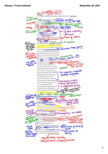 CCEA GCE Heaney and Frost AS Poetry AS 1 | Teaching Resources