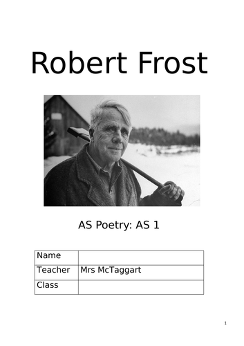 CCEA GCE Heaney and Frost AS Poetry AS 1 | Teaching Resources