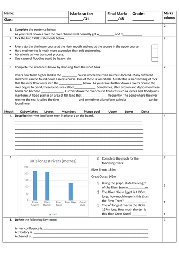 Geography KS3: River processes, river landscapes and flooding in the UK ...