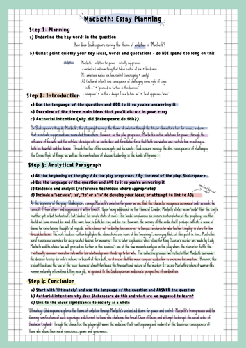 Grade 9 Macbeth - Ambition Step-by-Step Guide | Teaching Resources
