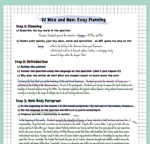 Grade 9 OMAM Essay (Step-by-Step Guide) IGCSE | Teaching Resources