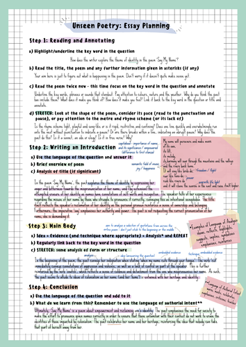 Grade 9 Unseen Poetry Teacher Model (+ poem) | Teaching Resources