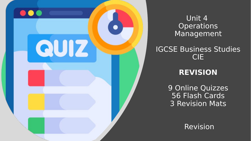 IGCSE Business Studies – Operations Management - REVISION FLASH CARDS ...