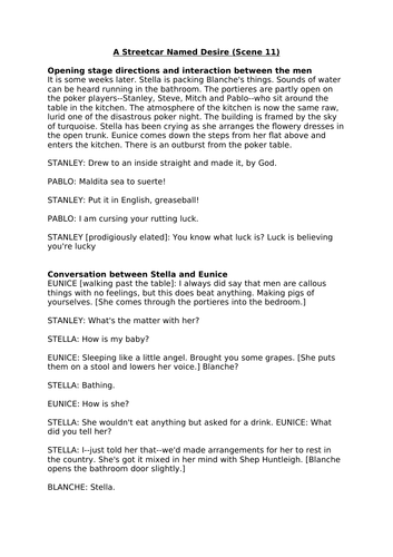 A Streetcar Named Desire full scheme of resources | Teaching Resources