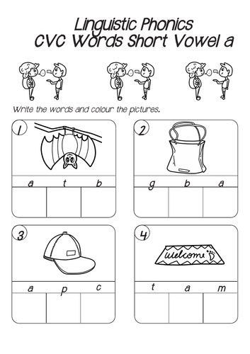 Linguistic Phonics Phase 1: CVC Words Short Vowel a Activity Sheets ...