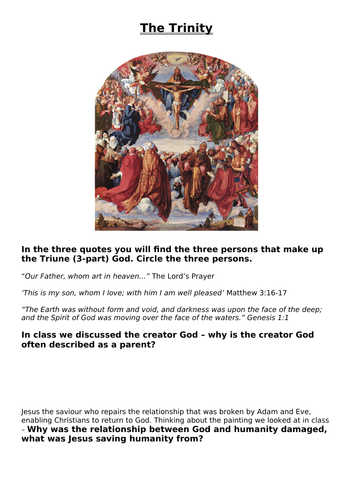 The Trinity (Christian beliefs GCSE) | Teaching Resources