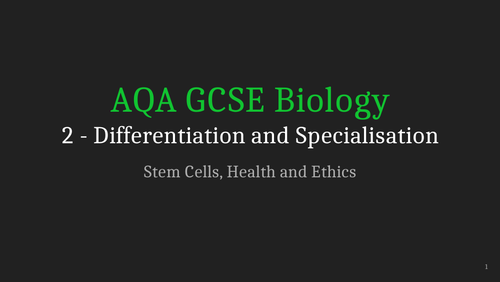 AQA GCSE Biology Presentations Chapter 1 - Cell Biology | Teaching ...