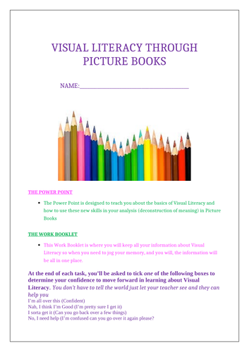 WORKBOOK For Teaching Visual Literacy | Teaching Resources