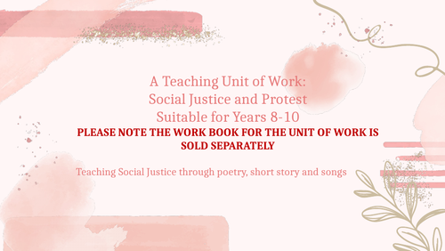 A UNIT OF WORK: Social Justice & Protest through Song, Film & Social ...