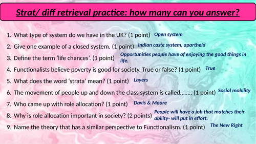 GCSE sociology [WJEC, EDUQAS]- Strat diff starters & plenaries ...