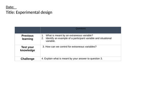 GCSE 9-1 Psychology Research methods topic | Teaching Resources