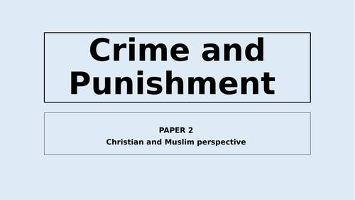 AQA RS CRIME AND PUNISHMENT REVISION BOOKLET | Teaching Resources