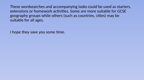15 Geography word searches KS3 + GCSE. Starter + extension tasks ...