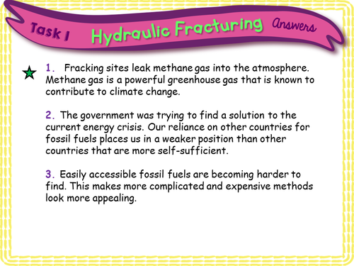 Fracking and the environment | Teaching Resources