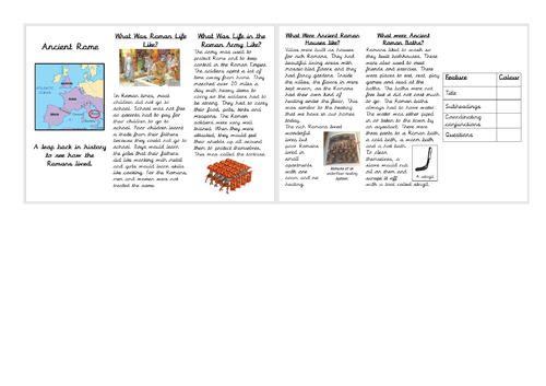 Y3 Roman Themed English Worksheets | Teaching Resources