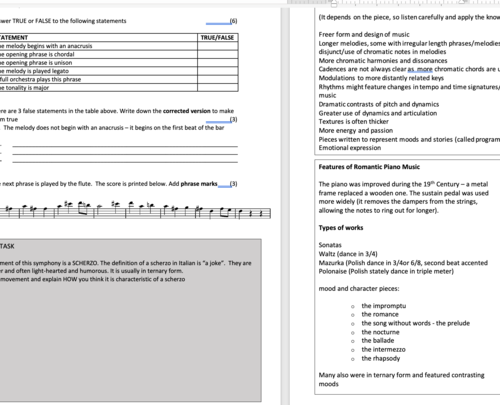 AQA GCSE MUSIC - Area of Study 1 Practice Questions | Teaching Resources