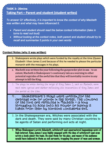 AQA GCSE English Literature Paper 1 Macbeth Study Guide | Teaching Resources