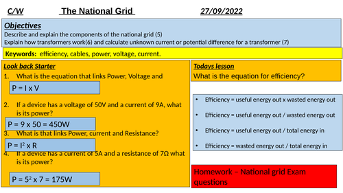 Electricity GCSE FULL UNIT | Teaching Resources