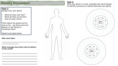 A Christmas Carol: Design a Ghost Worksheet | Teaching Resources