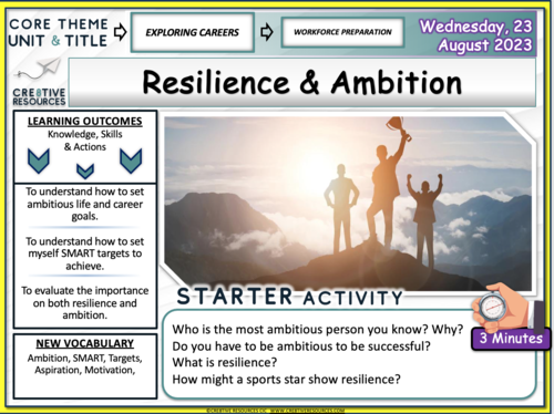 Resilience & Ambition + Life Goals | Teaching Resources