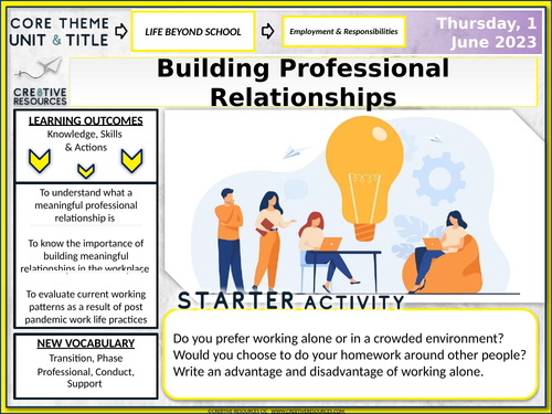 Building Professional Relationships | Teaching Resources