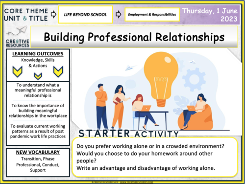 Building Professional Relationships | Teaching Resources