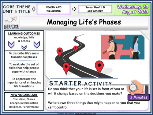 Managing Life Phases + Challenges. Goal setting | Teaching Resources