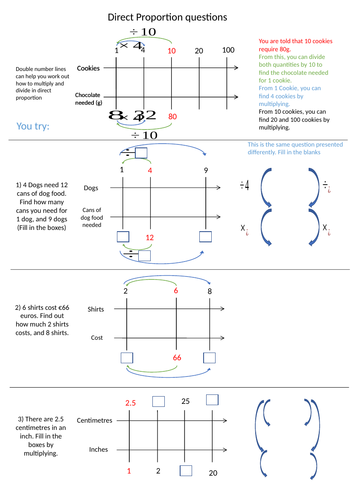 Direct Proportion and Multiplicative scaling worksheets | Teaching ...