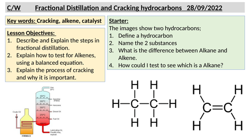 Fractional distillation and cracking A LEVEL | Teaching Resources